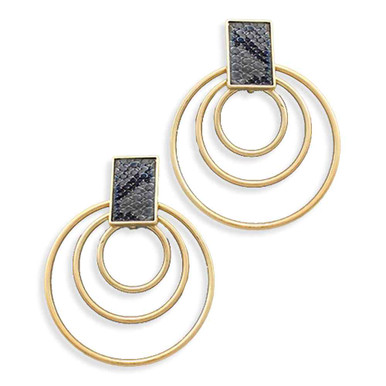 Golden Stella Rectangle Circle Earring | Eagle Eye Outfitters