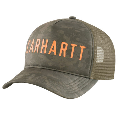 Men's Carhartt Camo Logo Graphic Trucker Hat | Eagle Eye Outfitters