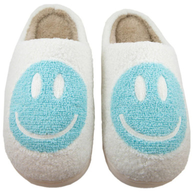 Women's Katydid Aqua Happy Face Slippers | Eagle Eye Outfitters