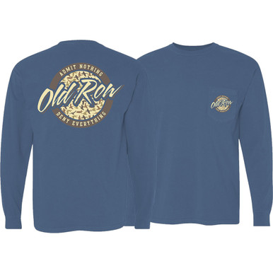 Men's Old Row Long Sleeve Deer Camo Circle Logo Tee - Blue Jean | Eagle ...