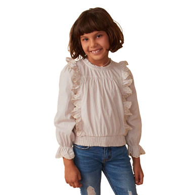 Girls' Hayden Scallop Lace Ruffle Blouse | Eagle Eye Outfitters
