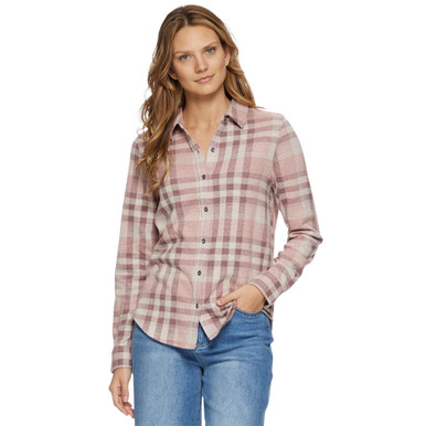 Women's Flag & Anthem Minot Hero Knit Stretch Flannel Shirt - Mauve ...