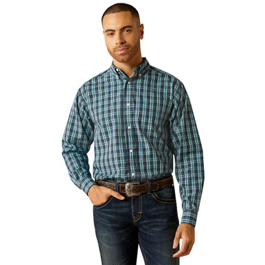 Men's Ariat Wrinkle Free Gibson Classic Fit Button Up Shirt - Dark Teal ...