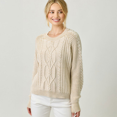Women's Mystree Washed Cable Knit Sweater | Eagle Eye Outfitters