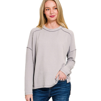 Women's Zenana Raised Rib Long Sleeve Top | Eagle Eye Outfitters
