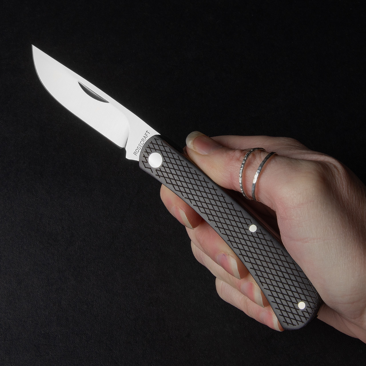 RoseCraft Overall Creek Farm Hand Black Sandalwood Folding Knife ...