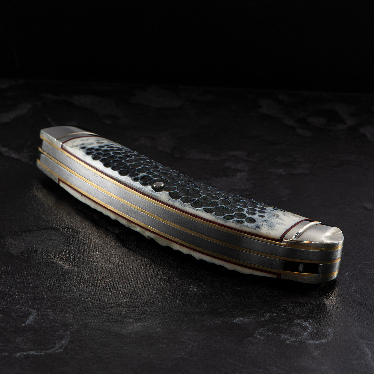 Rough Rider Bow Trapper Buckshot Bone Folding Knife