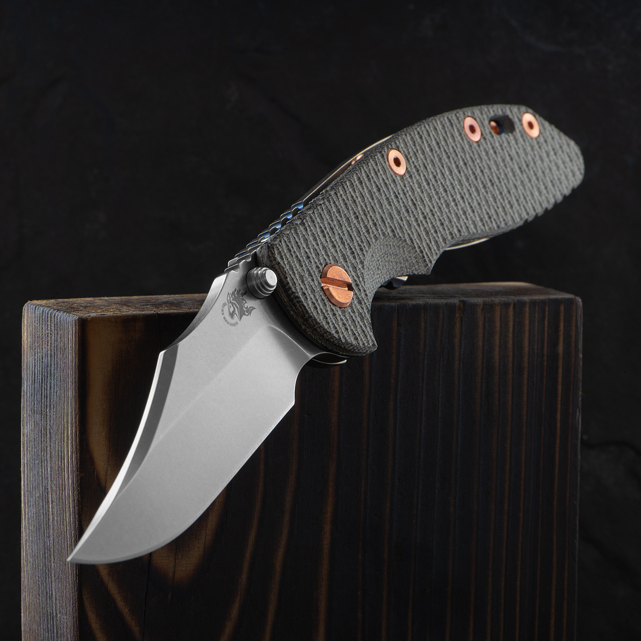 Hinderer XM-18 3.5" Bowie Micarta Folding Knife | Heinnie Haynes
