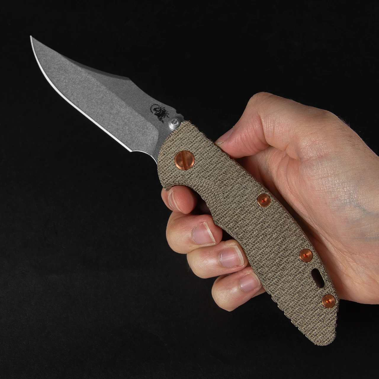 Hinderer XM-18 3.5" Bowie Micarta Folding Knife | Heinnie Haynes