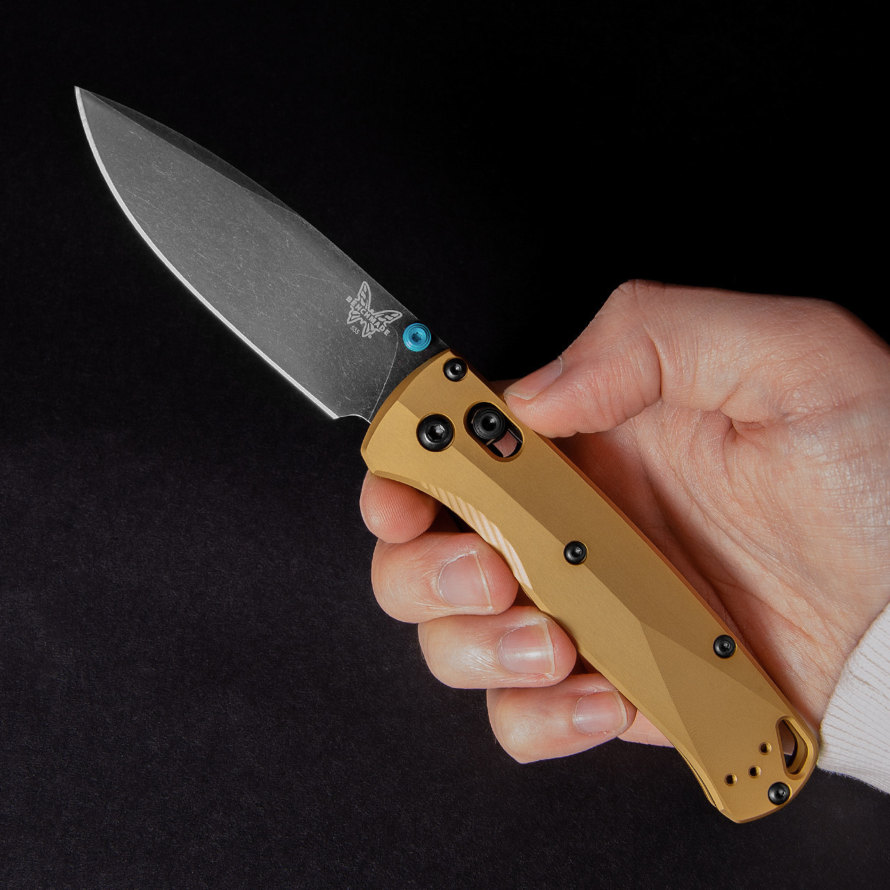 Benchmade 535BK-07 Bugout Burnt Brass Folding Knife | Heinnie Haynes
