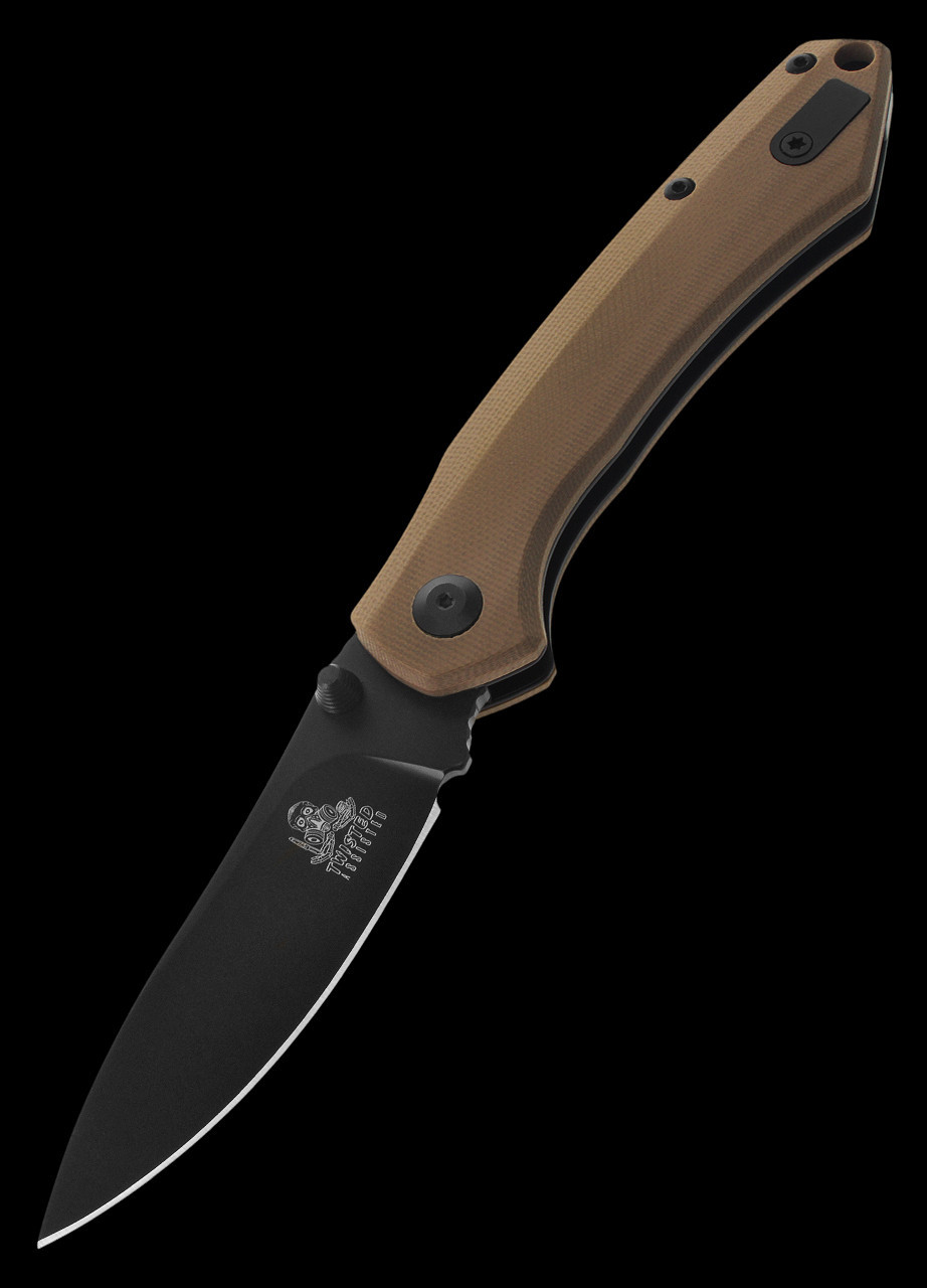 Twisted Assisted Atlas Tan G10 Black Folding Knife - Outdoor Gear ...