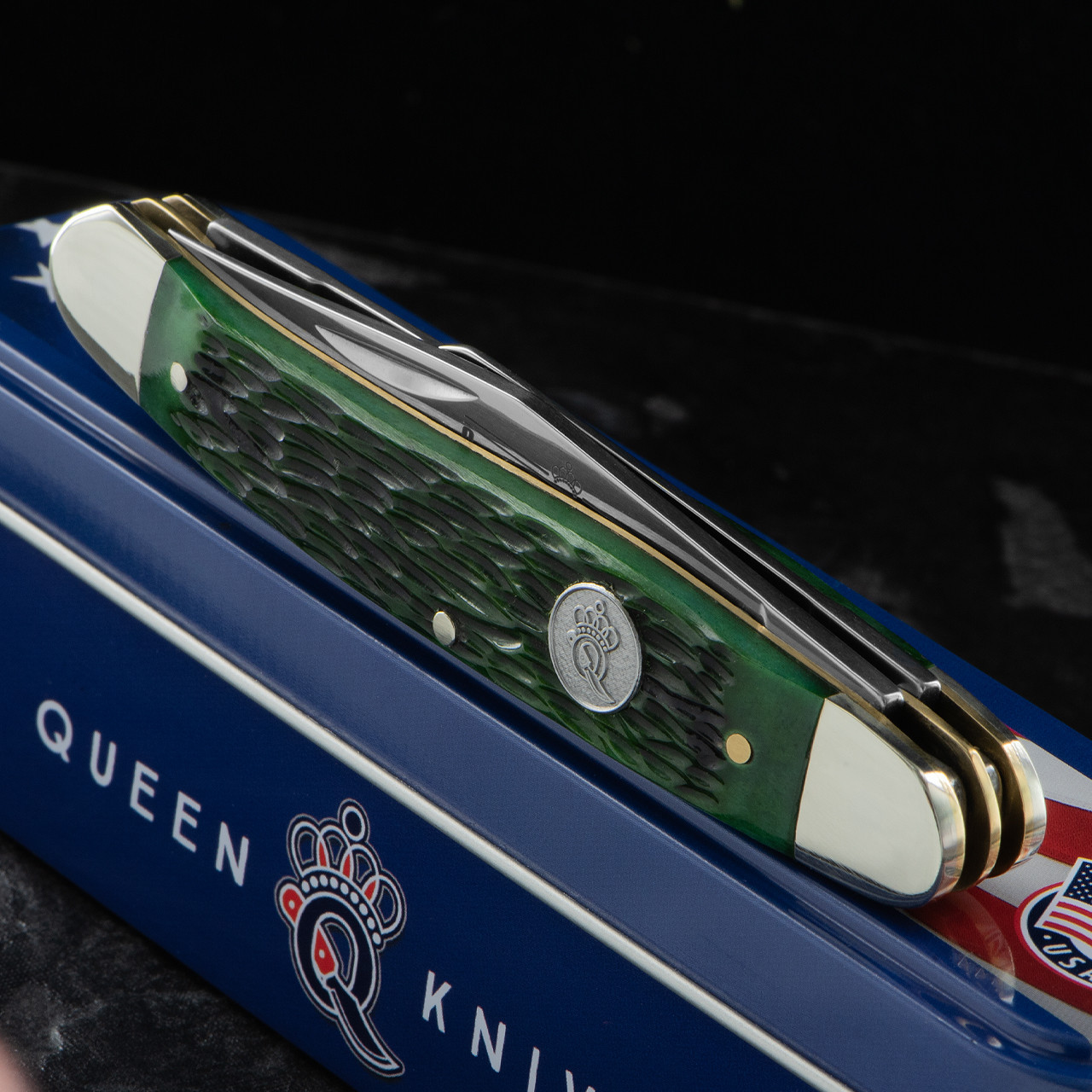 Queen Stockman Green Bone | UK Carry Friendly Folding Knife
