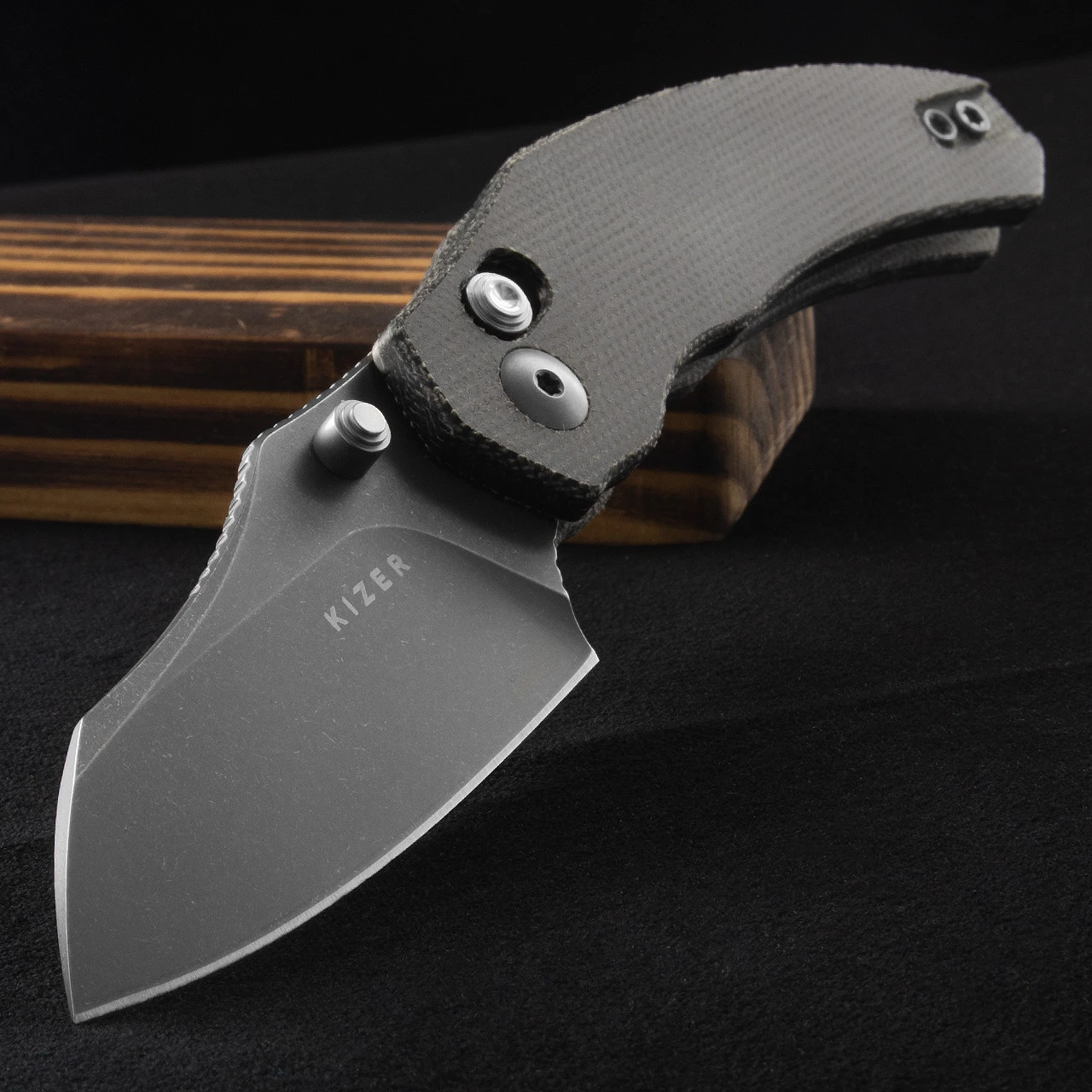 Kizer Mini Bulldog Micarta | Folding Pocket Knife
