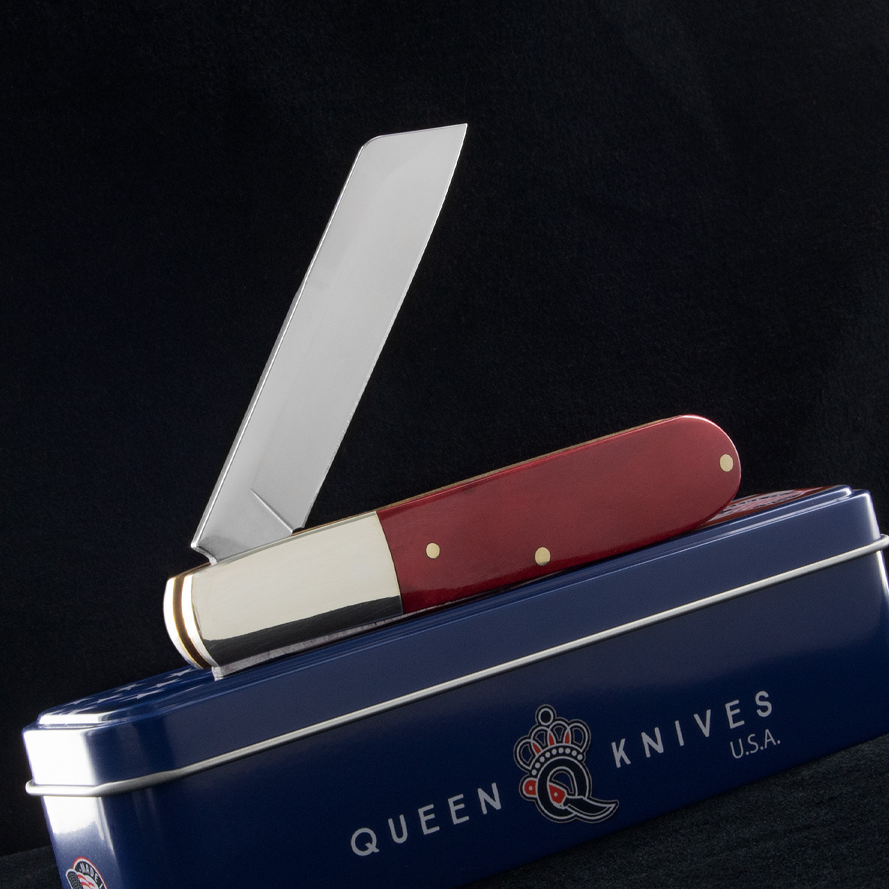 Queen Smooth Red Bone 1 Blade Barlow | UK Carry Friendly Folding Knife