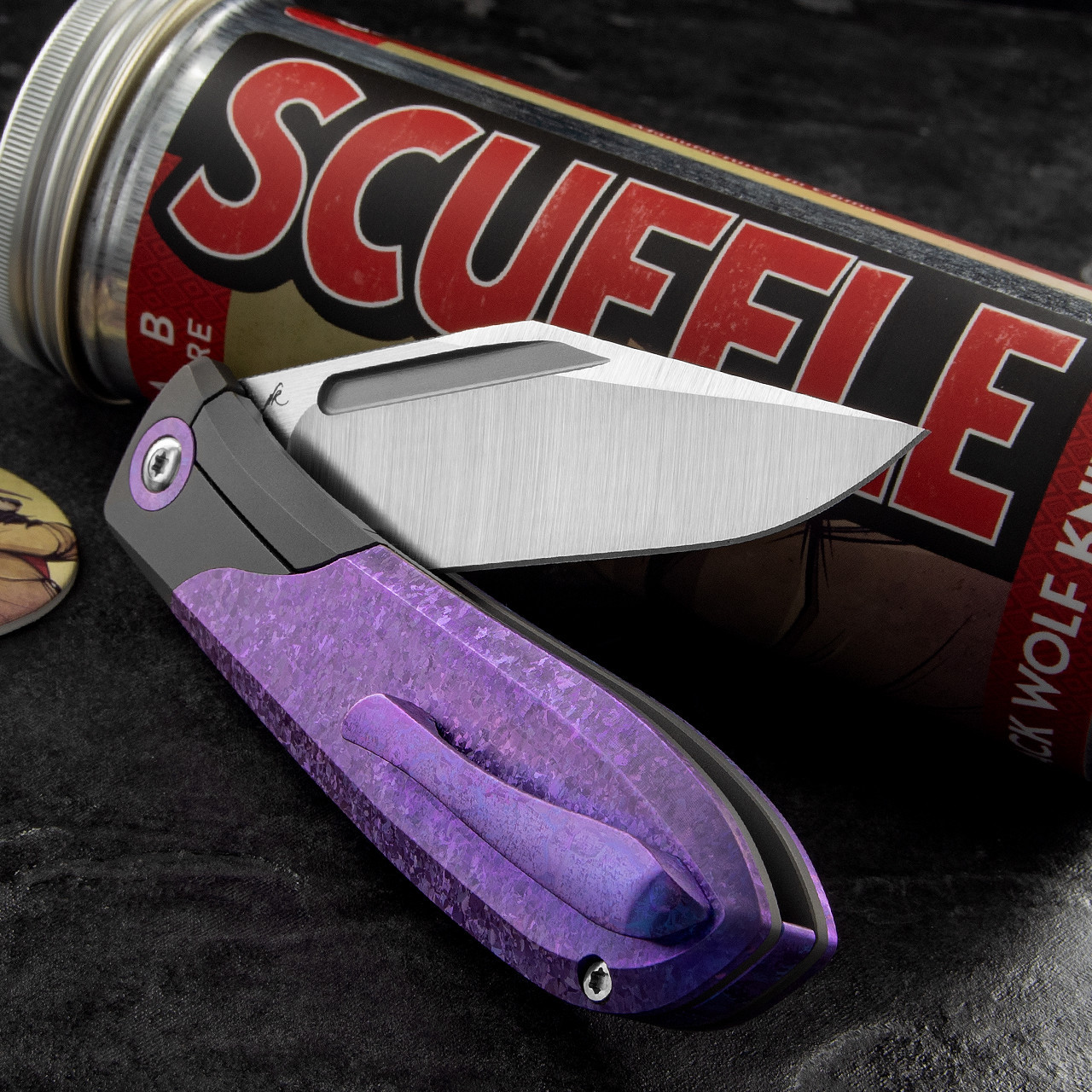 Jack Wolf Scuffle Ti Blurple | UK Carry Friendly Folding Knife