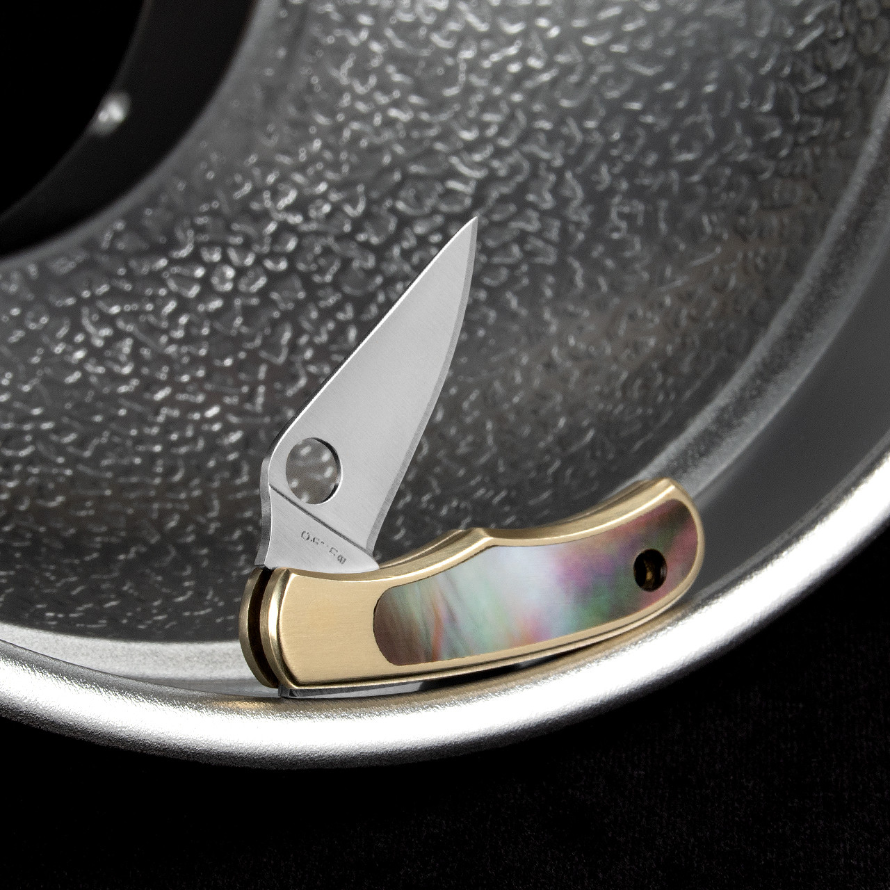 Spyderco Bug Nickel Silver Abalone Folding Knife | Heinnie Haynes