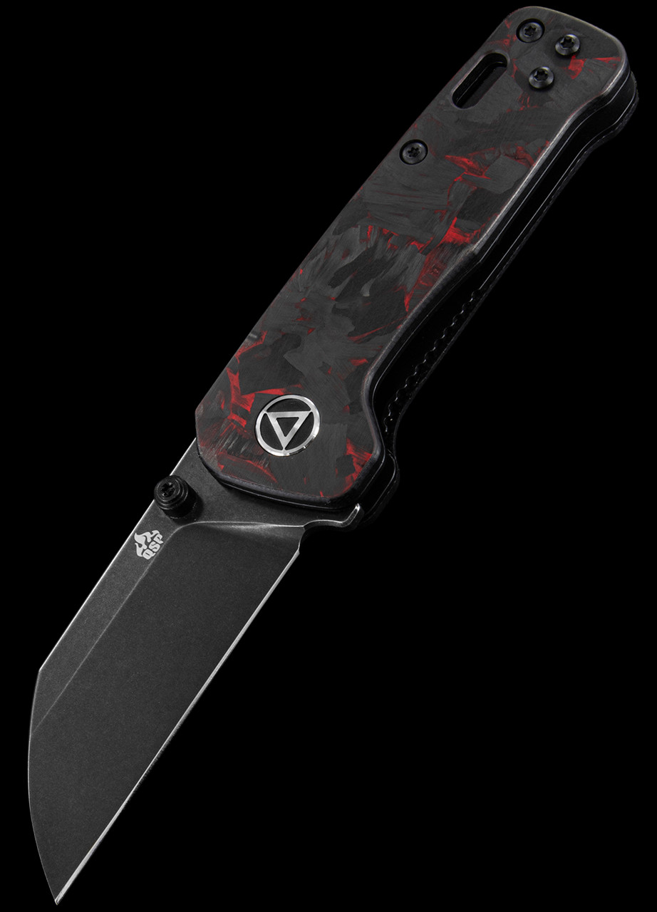 QSP Penguin Mini Shredded Carbon Fibre Black Folding Knife