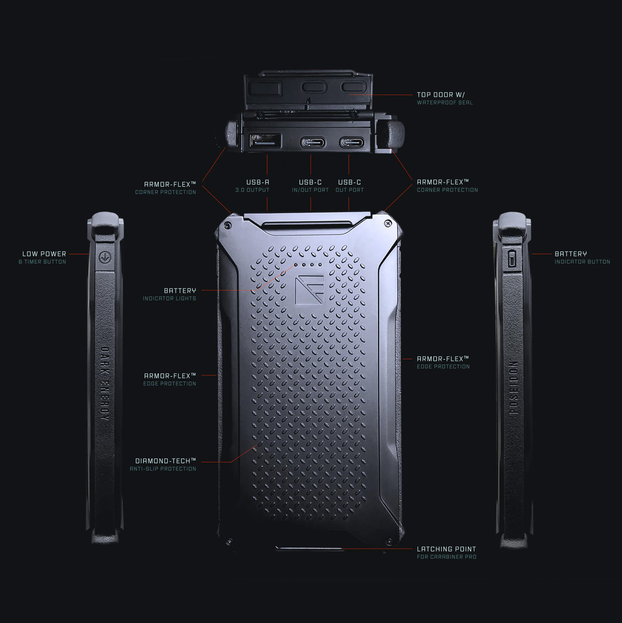 Dark Energy Poseidon Pro Indestructible Power Bank Orange