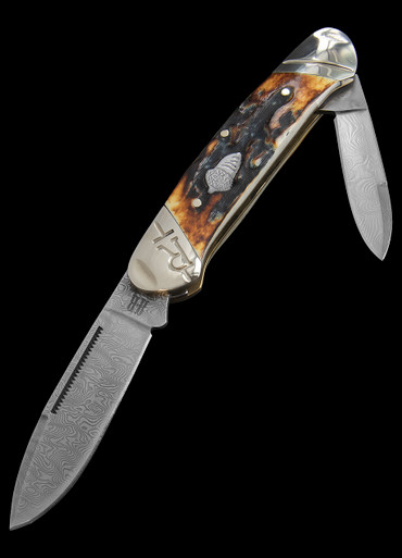 Rough Rider Canoe Cinnamon Stag Damascus