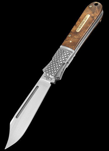 Andre de Villiers Gambler Burlwood LA Folding Knife | Heinnie Haynes
