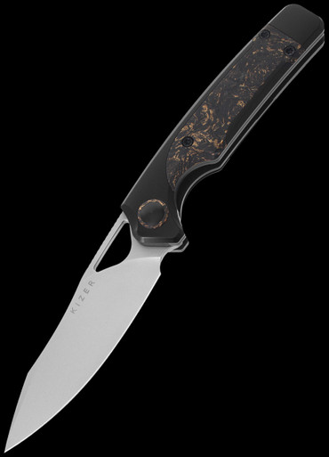Kizer Ara Gold Flake Carbon Fibre | Folding Pocket Knife