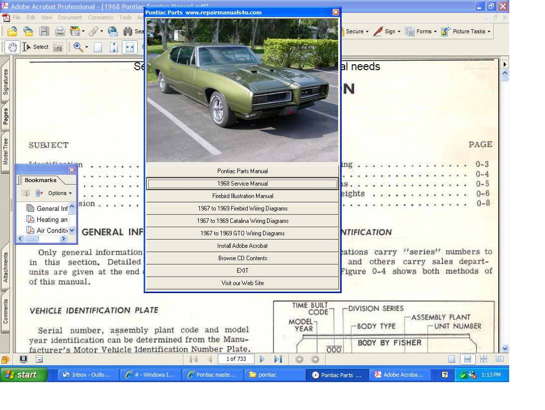 Pontiac master parts and service repair manual 1968