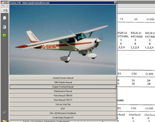 Cessna aircraft service IPC & maintenance manuals