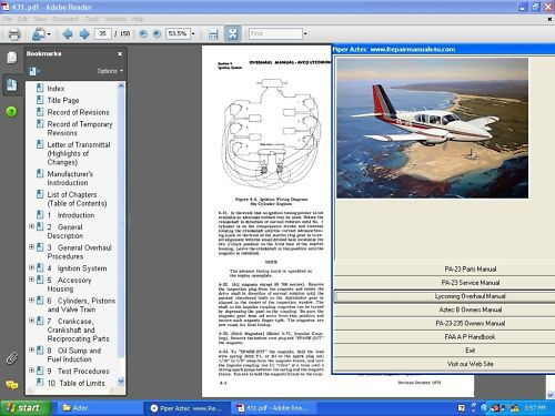 Piper aircraft maintenance and IPC parts manuals