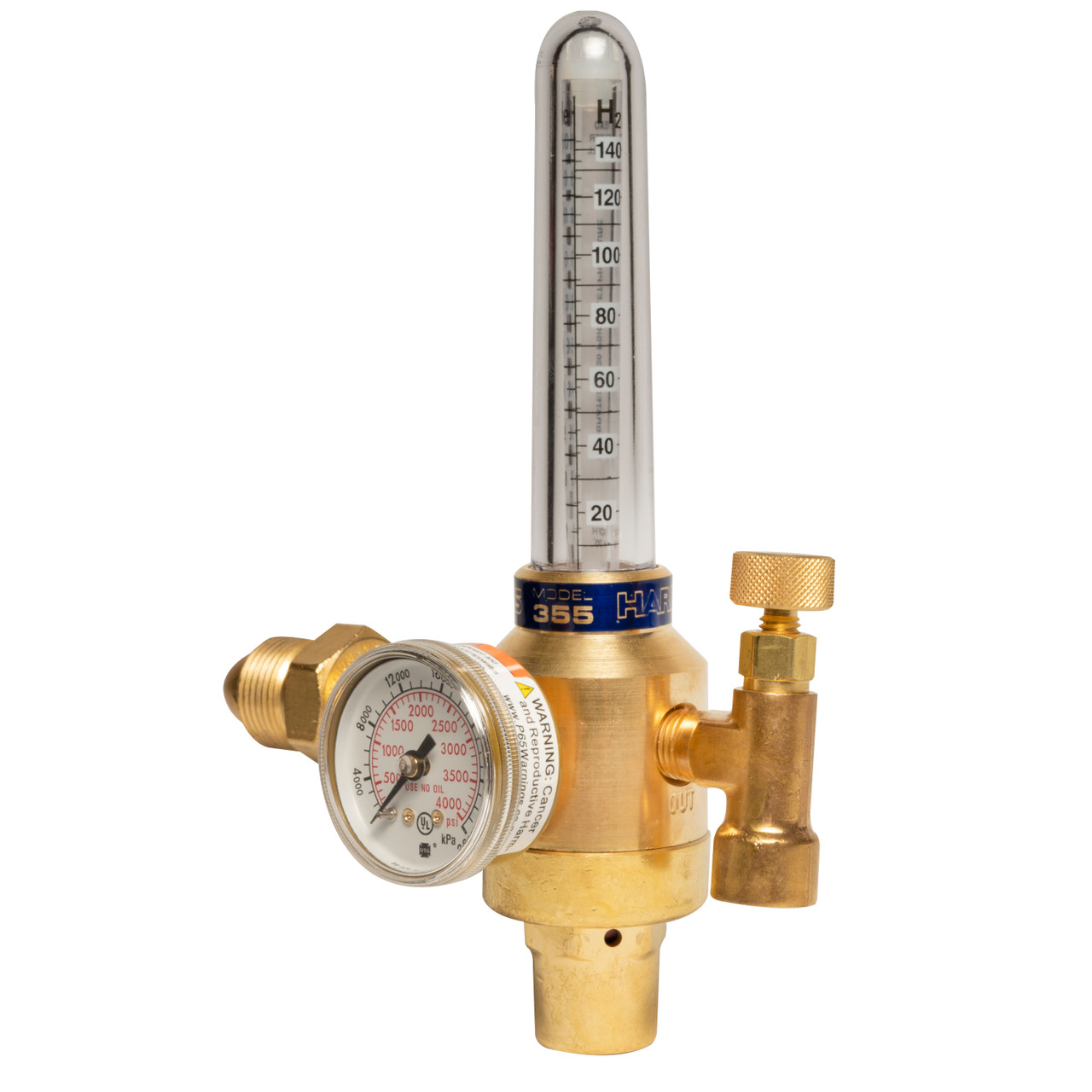 Harris Model 355-2H2-350 Helium (H2) Pressure Compensated Flowmeter ...