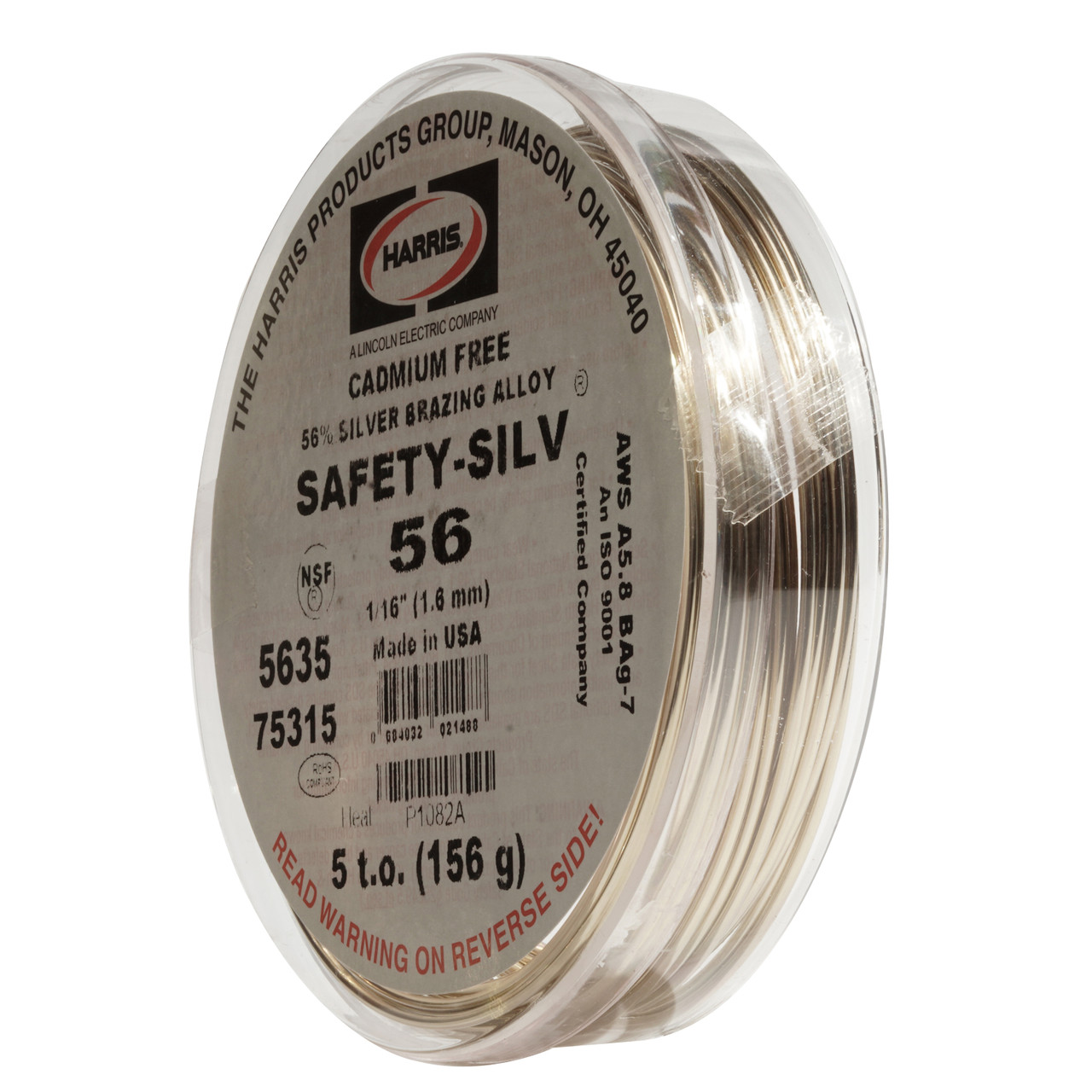 Harris Safety-Silv 56 1/16" x .50 toz. High Silver Brazing Alloy - 5635