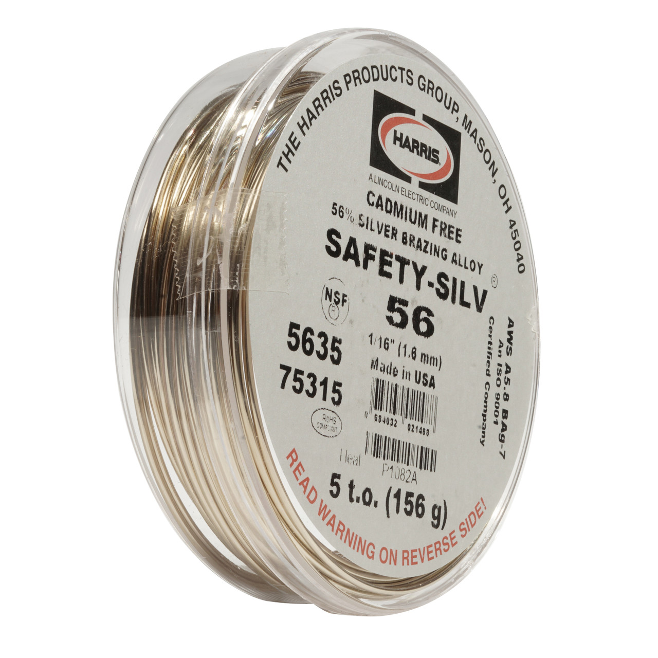 Harris Safety-Silv 56 1/16" x .50 toz. High Silver Brazing Alloy - 5635