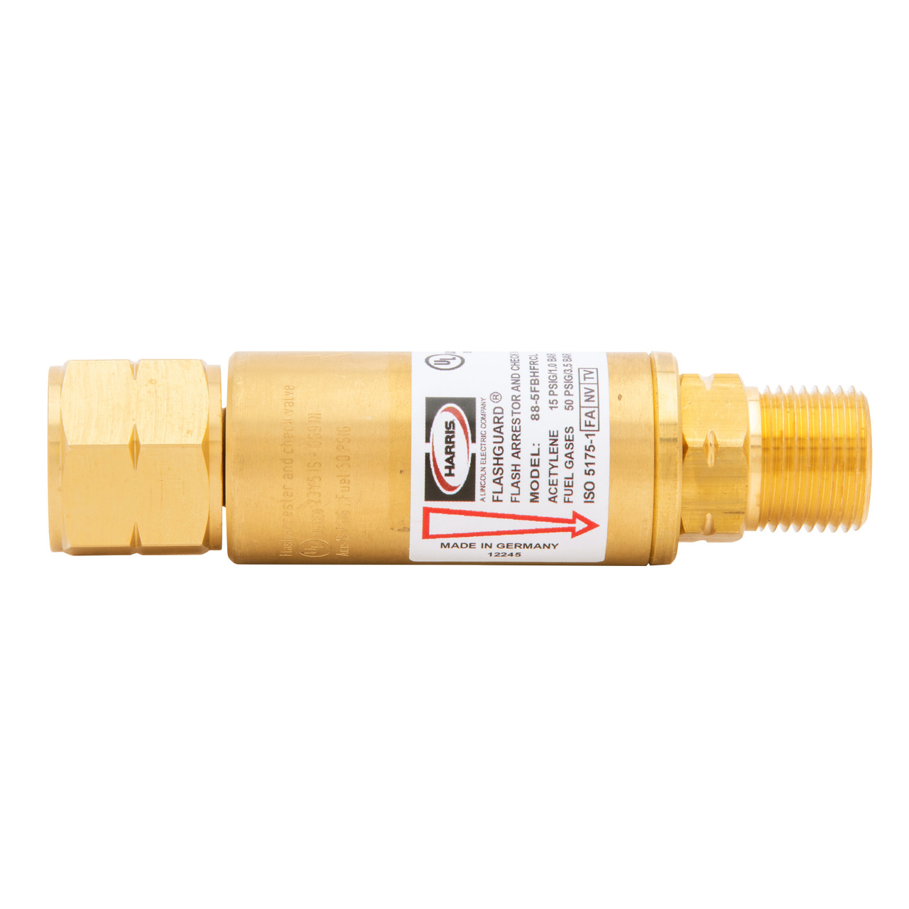Harris Model 88-5 FBHFRCL Regulator-Type Fuel Gas Flashback Arrestor (L ...
