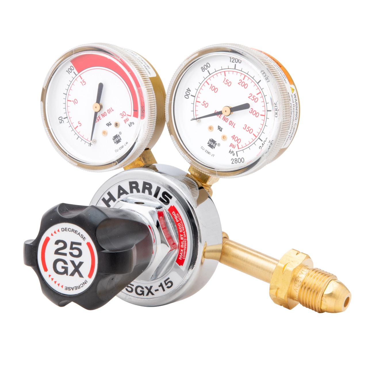 Harris 25GX-15-300 Acetylene Gas Regulator - Female CGA-300 - Single ...