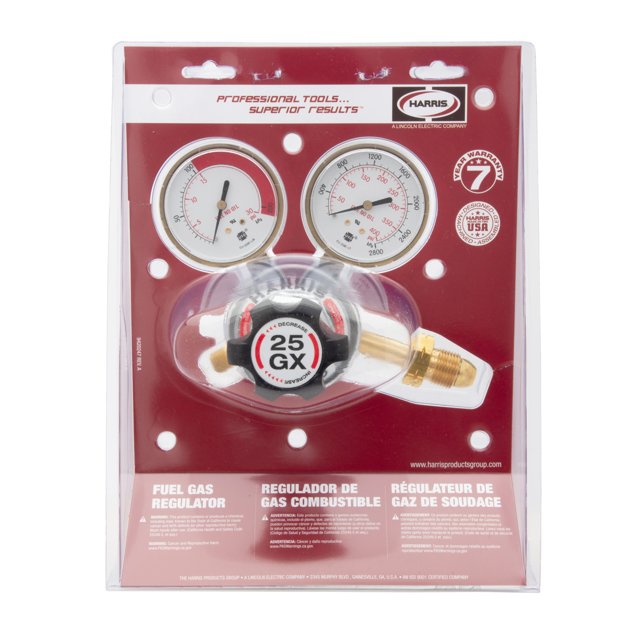Harris 25GX-15-300 Acetylene Gas Regulator - Female CGA-300 - Single ...