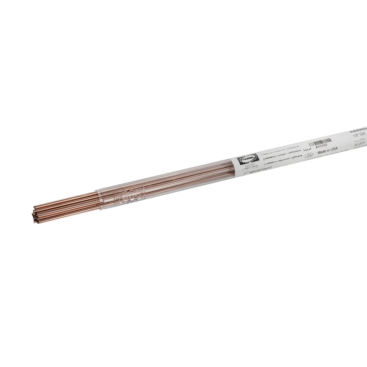 Harris 0 1/8" x 20" 14 Stick Tube Silver Phos-Copper Brazing Rod - 0620R1
