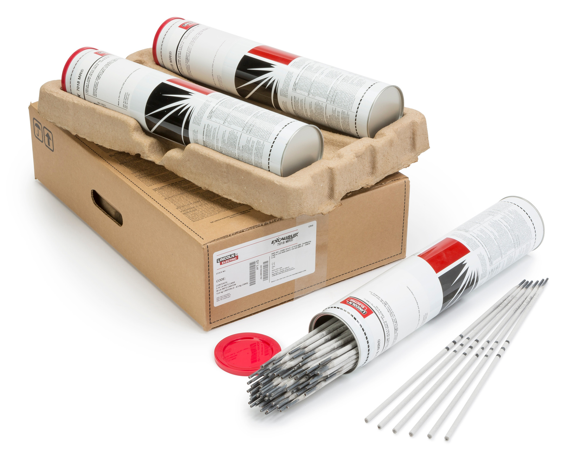 Lincoln Excalibur 7018 MR ED032589 1/8" Stick Electrodes - 30 lbs.