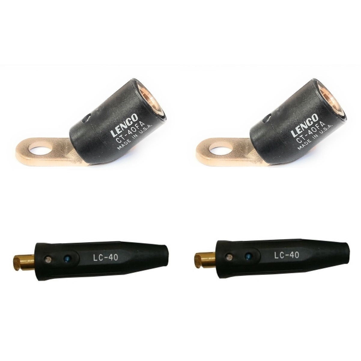 Lenco Tweco Style Connector & Lug Set for 1/0 - 2/0 Welding Cable