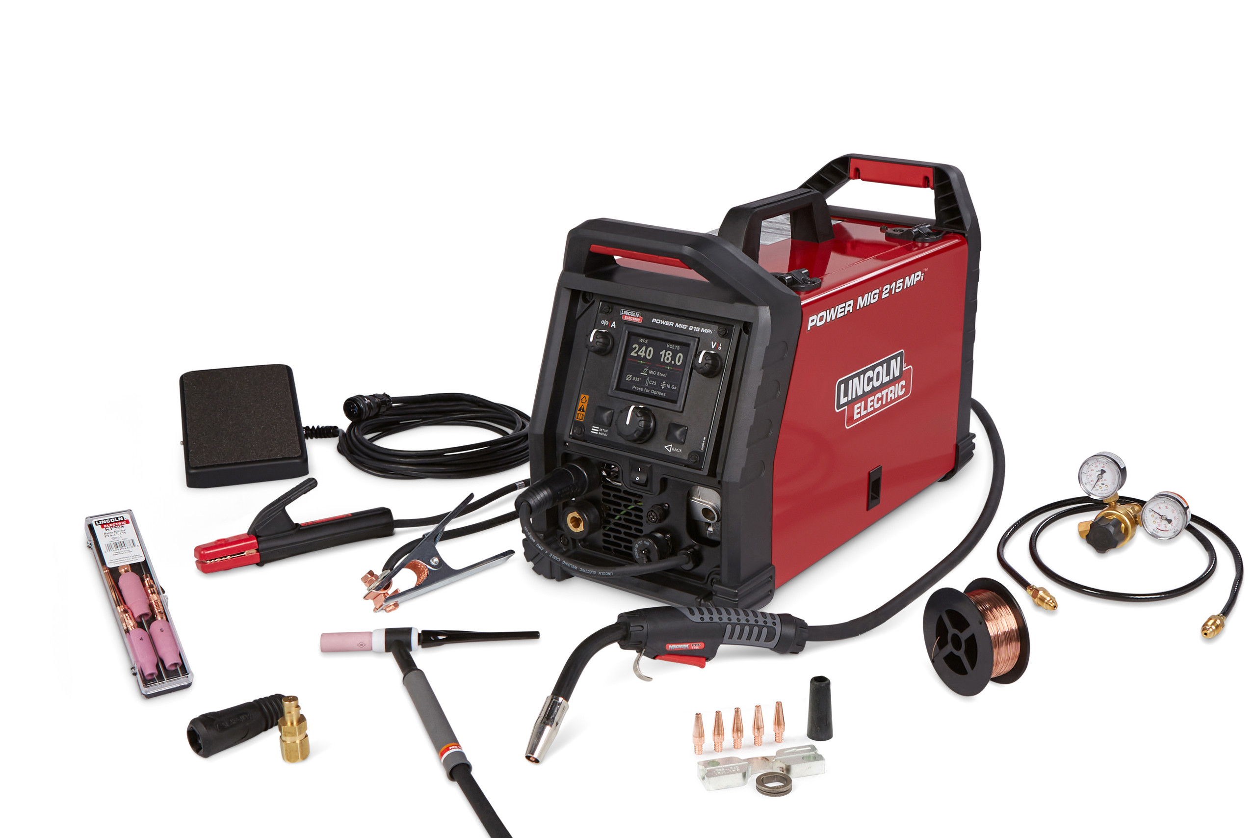 Lincoln Power MIG 215 MPi Multi-Process Welder TIG One-Pak K4878-1