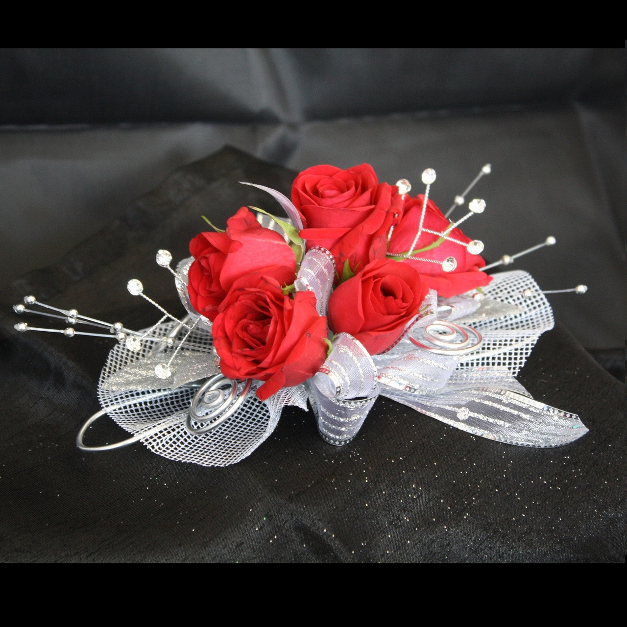 All Silver Prom Corsage | Roses, Orchids | Pasadena TX