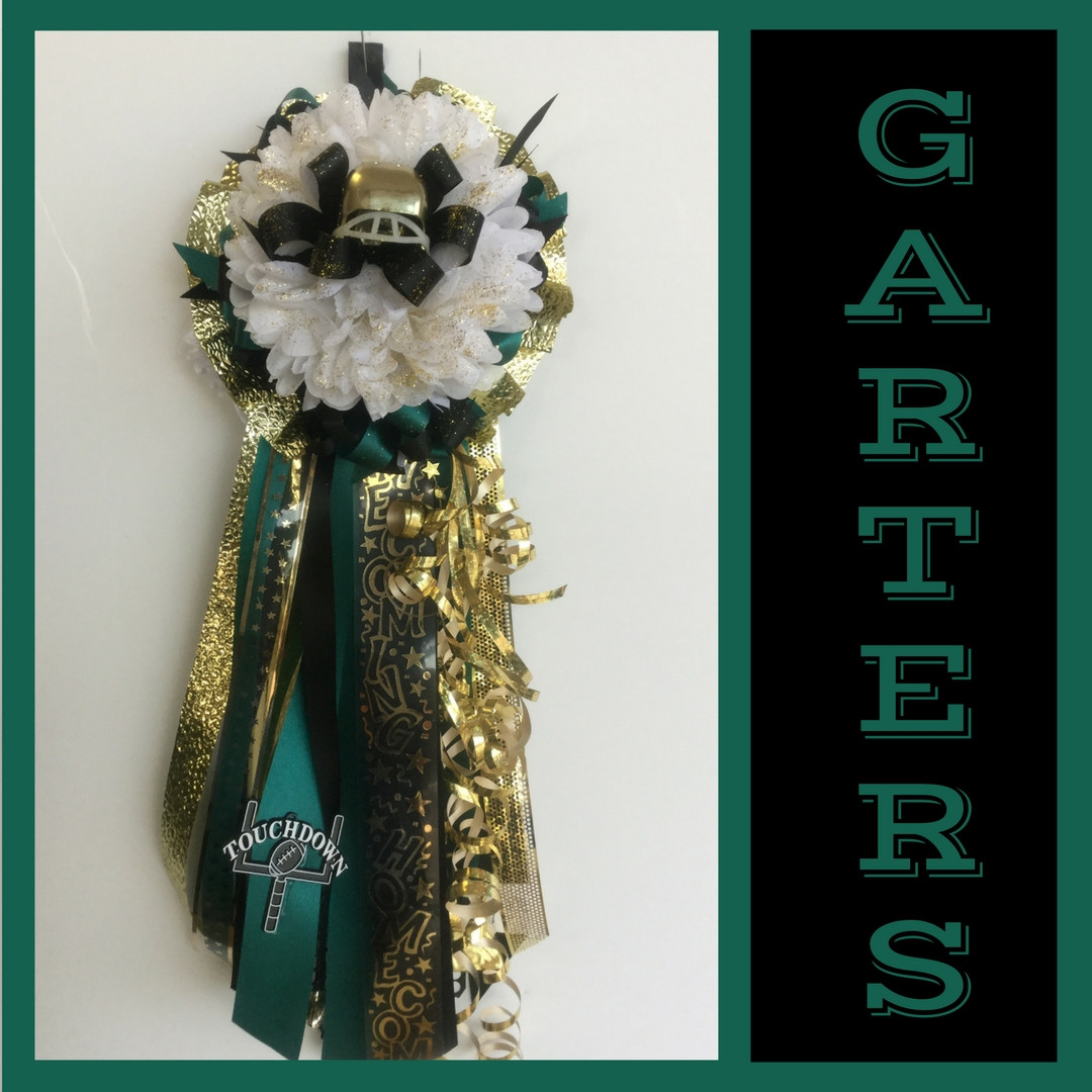 Senior Homecoming Garters | Silver or Gold Boutonnieres