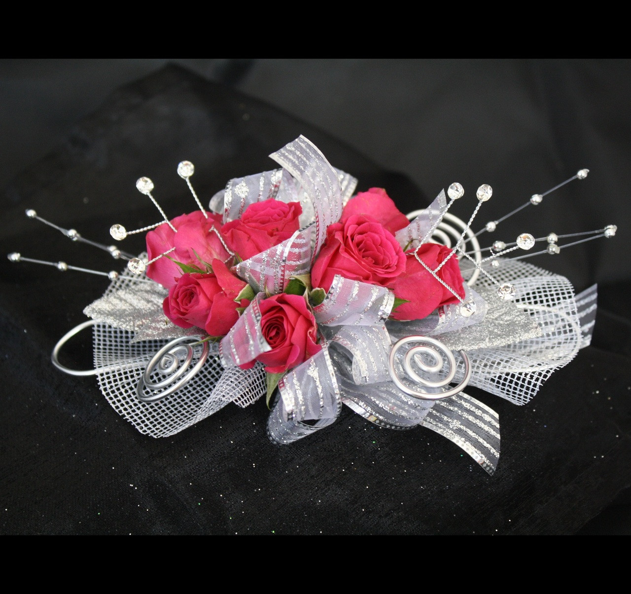 All Silver Prom Corsage | Roses, Orchids | Pasadena TX