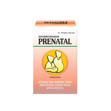Erlimpex Prenatal 30 Kaplet Suplemen Vitamin Kesehatan Ibu Hamil