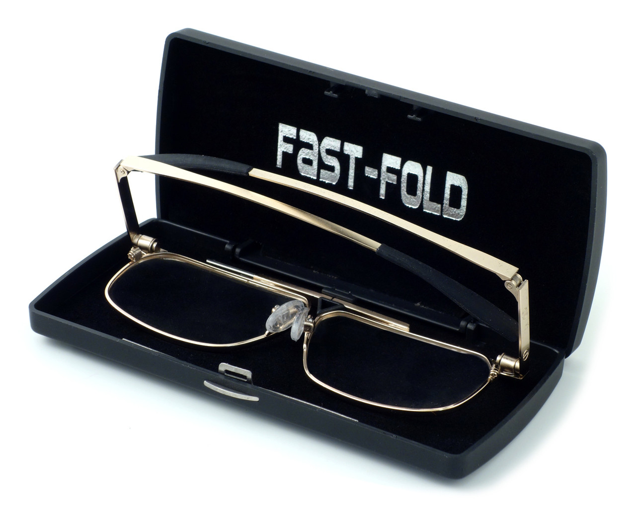 Calabria FAST-FOLD Metal Folding Eyeglasses w/ Case in Gold :: Rx ...
