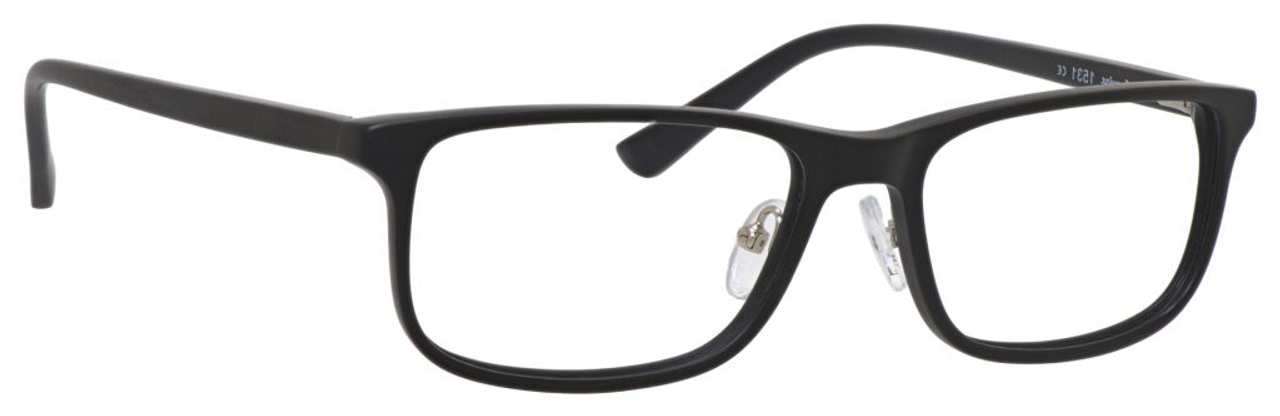 Esquire Eq1531 Mens Rectangular Frame Eyeglasses In Matte Black 55 Mm