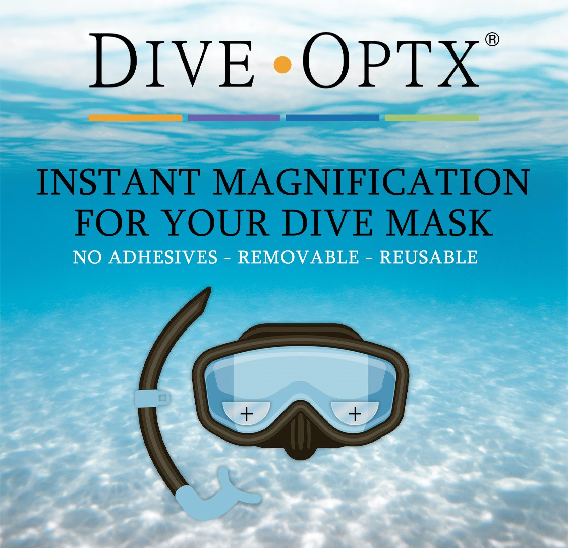 Optx 20/20 Hydrotac Dive Optic Stick On Bifocal Scuba Diving Mask ...