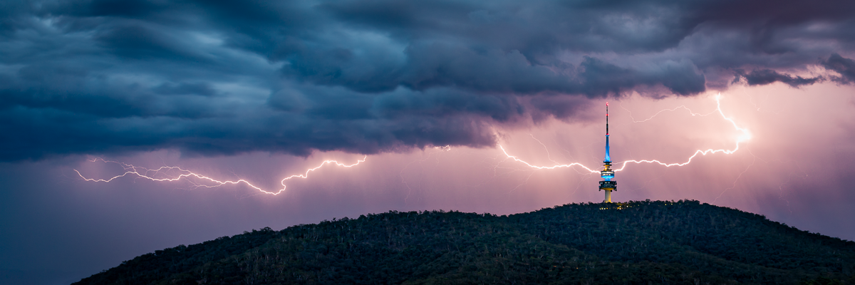 Telstra Tower Lightning Storm