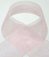 Glitter Sheer Ribbon | Light Pink Sheer Ribbon | Package Craft Ribbon