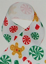 Gingerbread Man Ribbon | Printed Ribbon | Grosgrain Ribbon