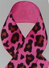 Pink Leopard Ribbon - Printed Hair Ribbon - Grosgrain Ribbon