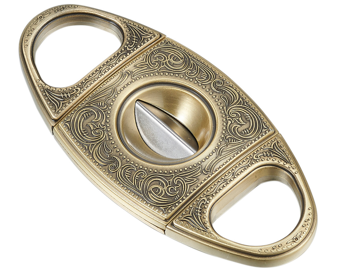 Visol Wild West V Antique Gold Wedge Cigar Cutter - VCUT433GD